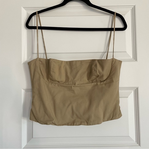 House of CB | Tops | House Of Cb Tan Boned Balconette Corset Crop Tank ...